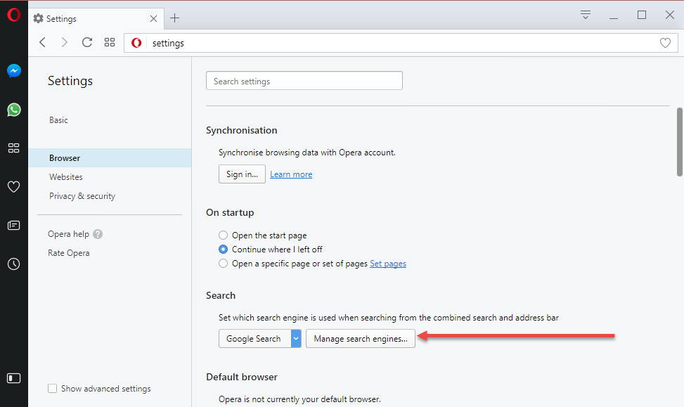 Opera: search engines • Arnav Jain